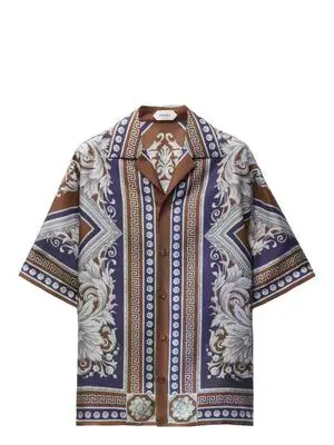 VERSACE Printed Silk Twill Regular Shirt