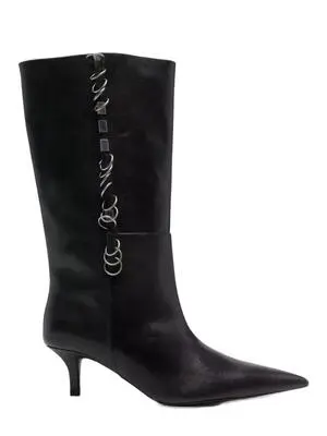 PATRIZIA PEPE Ring-embellished Pointed-toe Boots