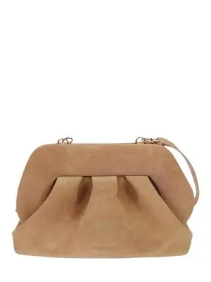 THEMOIRE Bios Ruched Clutch Bag - Neutrals