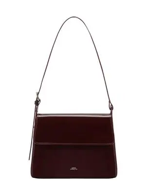 A.p.c. Virginie Patent Leather Shoulder Bag With Foil Logo Violet