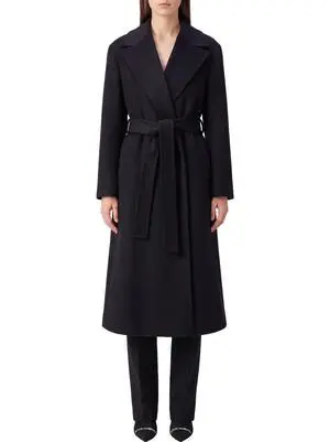 DOLCE & GABBANA Long Wool Robe Coat With Belt