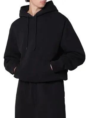 ENTIRE STUDIOS Oversized Cotton Hoodie With Kangaroo Pocket Black