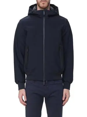 HESKIMO Nylon Hooded Windbreaker Jacket With Zip Closure Blue