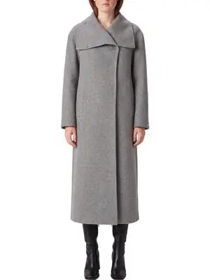 SPORTMAX Virgin Wool Double-breasted Long Coat With Sailor Collar