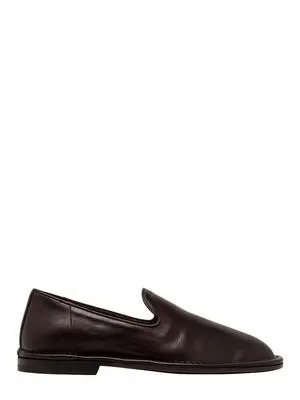 BUTTERO® Cowhide Flat Loafers With Round Toe And Rubber Sole