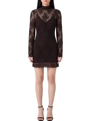 ANIYE BY Long-sleeved High-neck Lace Mini Dress With An Internal Slip
