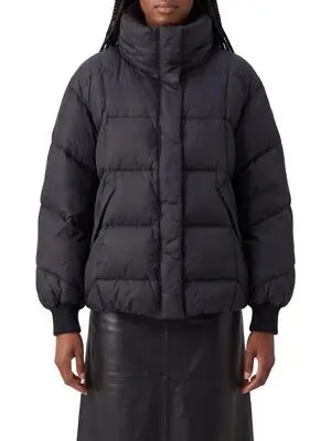 TATRAS Short Water-repellent Puffer Jacket In Quilted Nylon With Funnel Neck Black