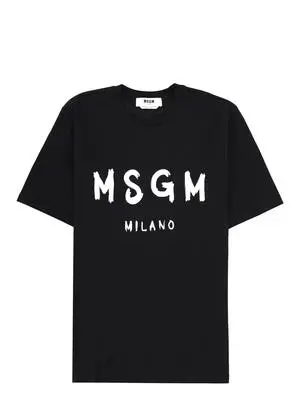 MSGM T-shirt In Cotone Con Logo - Black