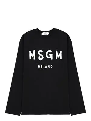 MSGM T-shirt In Cotone Con Logo Black