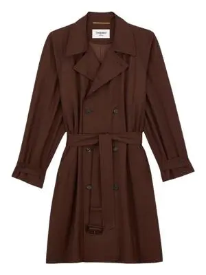 SAINT LAURENT Trench Coat In Wool Gabardine