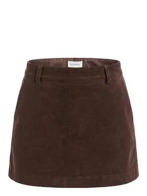 SEROYA Valkiria Corduroy Mini Skort - Espresso