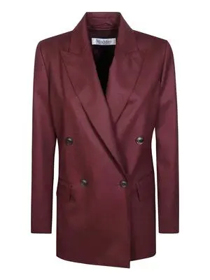 Max Mara Max Mara Maxi-Style Flannel Jacket For Women Blu