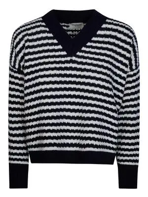 MAX MARA Max Mara Weekend Pure Wool V-Neck Striped Sweater