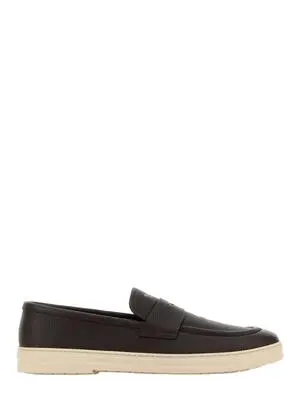 PRADA Prada Textured Leather Loafers