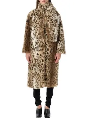 LA PISCINE La Piscine Faux Fur Long Coat