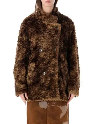 MARANT ETOILE Marant Etoile Faux Fur Double-Breasted Coat