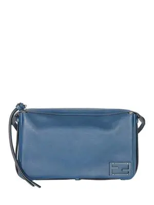 Fendi Blue Nappa Medium Simply Fendi Shoulder Bag Blue