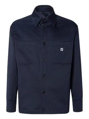 FENDI Blue Gabardine Blouson