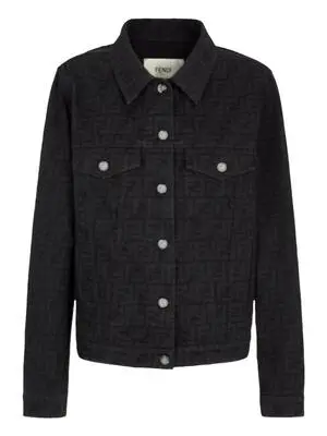 FENDI Fendi Logo Detailed Denim Jacket