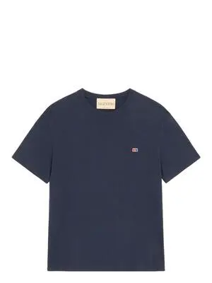 VALENTINO Cotton Jersey T-shirt With Vlogo Signature Patch