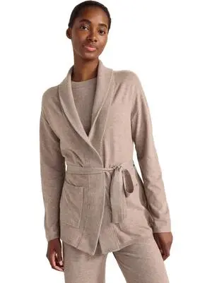 HAVEN WELL WITHIN Resti Viscose Blend Belted Cardigan Carbon Hthr
