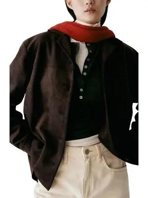 MANGO Tor Faux Suede Overshirt
