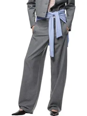 MANGO Straight Leg Seam Detail Pants