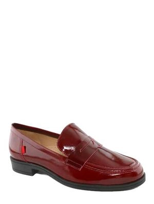 MARC JOSEPH NEW YORK Brienna Ct Slip On Leather Penny Loafer Ruby Gloss