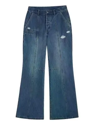 PRIVATE POLICY Flared Distressed Jeans