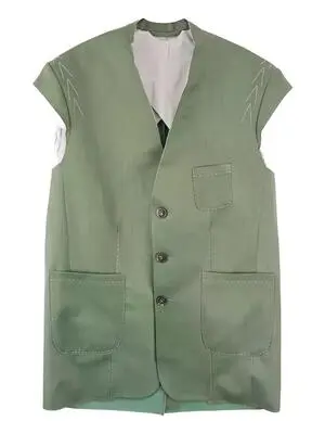 SONIA CARRASCO Contrast-stitch Sleeveless Blazer