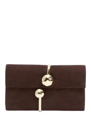 Simkhai Amaya Nubuck Leather Clutch Brown