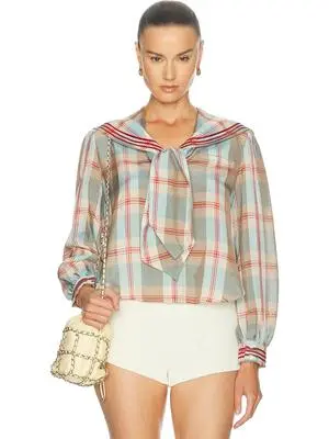BODE Bode Canyon Plaid Blouse In Multi