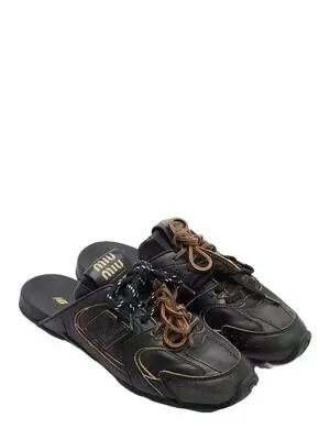 Miu Miu X New Balance 530 Sl Lace-up Sneaker Mules - Black