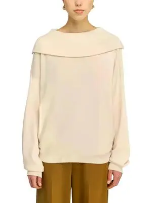 SEMICOUTURE Zip-back Foldover-collar Sweater