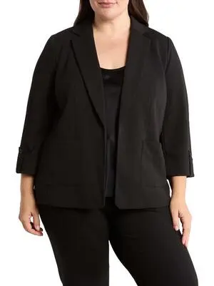ANNE KLEIN Open Front Notch Collar Jacket