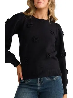 TALISMAN THE LABEL Petals Floral Crewneck Sweater