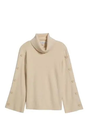 CITY BLUES Button Detail Cropped Sweater Buff