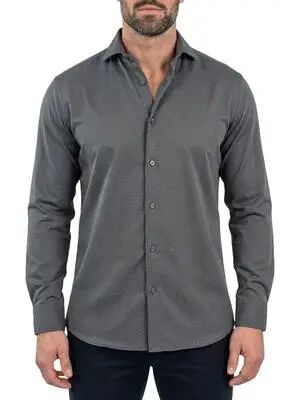 MACEOO Einstein Long Sleeve Stretch Dress Shirt Grey