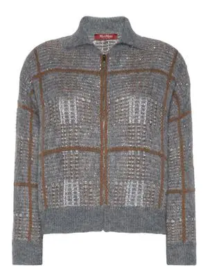 MAX MARA Jacquard Wool, Mohair And Cashmere Cardigan