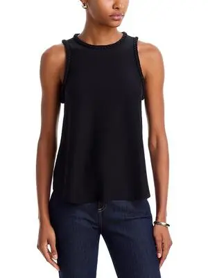 CINQ À SEPT Satin Braided Tank