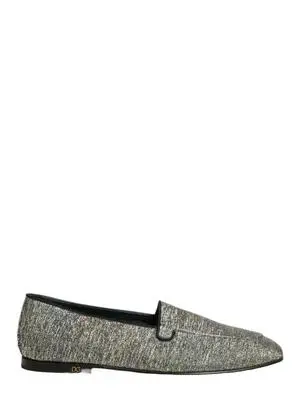 DOLCE & GABBANA Glitter-effect Dg Logo Loafers