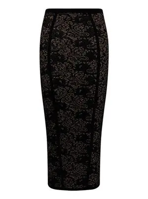 ELISABETTA FRANCHI Embroidered Knitted Skirt