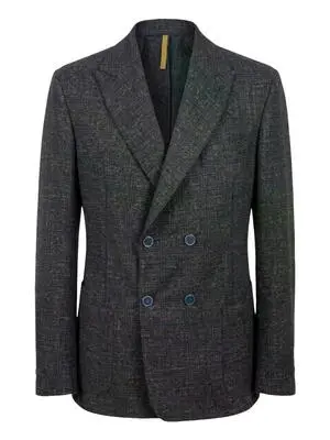 ROBERTO PEPE LUXURY Double-breasted Checked Blazer