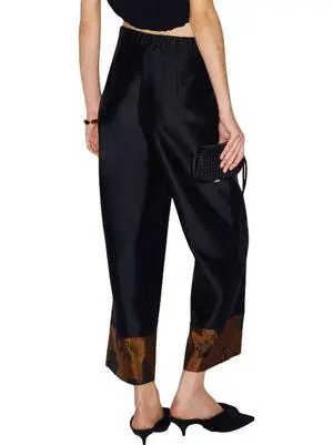 REFORMATION Olina Jacquard Hem Wide Leg Cropped Pants