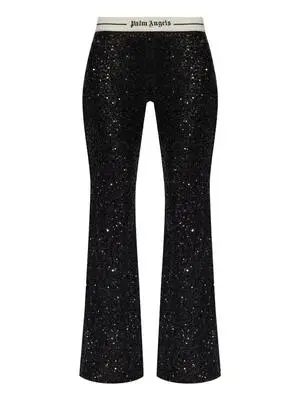 Palm Angels Sequined Flared Pants - Black