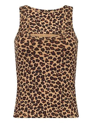 NEVER FULLY DRESSED -print Scoop-neck Ribbed Tank Top S
