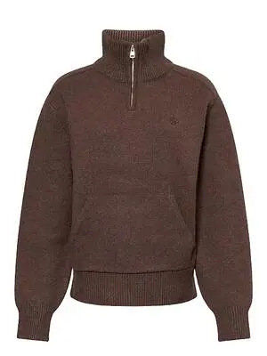 THE COUTURE CLUB Emblem Funnel-neck Cotton-blend Jumper 8