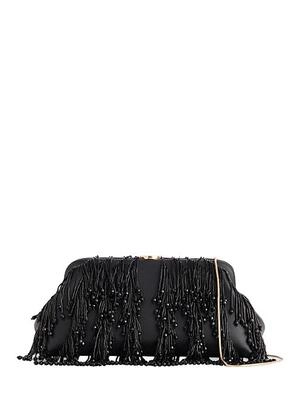Simkhai Pia Beaded-fringe Leather Clutch - Black