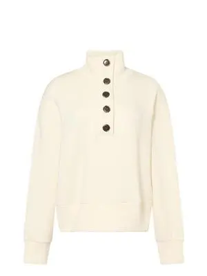 Varley Bronya Button-placket Jersey Sweatshirt Xs Pristine