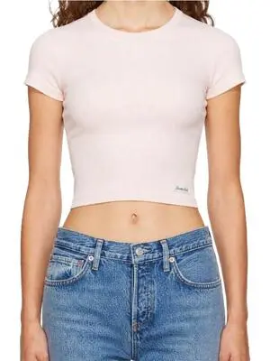 SPORTY  RICH Signature Ribbed Logo-patch T-shirt